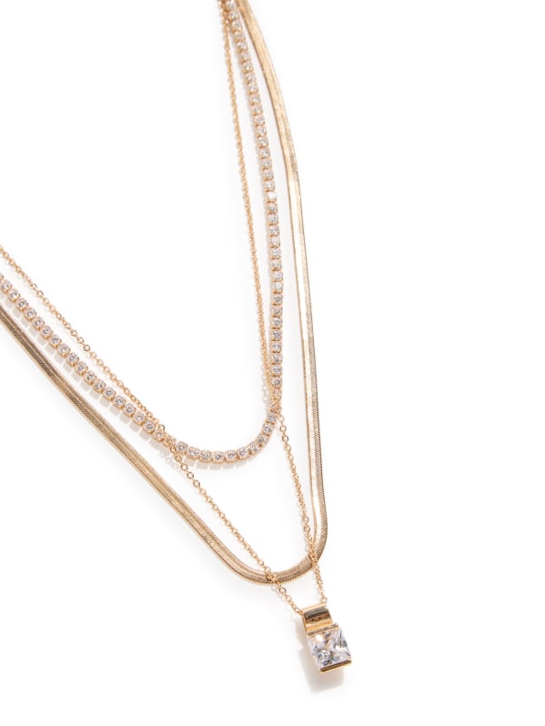 Gold-Tone Layered Chain Necklace | GUESS Gold-Tone Layered Chain Necklace | GUESS