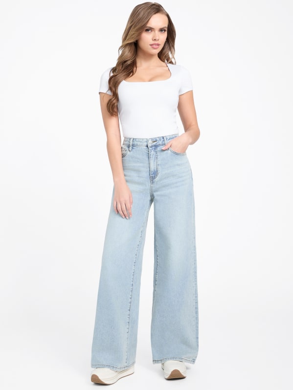 Lisbeth Wide Leg Denim Pants | GUESS Factory Lisbeth Wide Leg Denim Pants | GUESS Factory