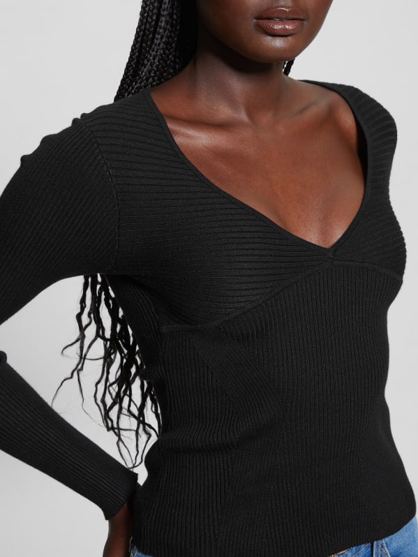 Eco Cirila Ribbed Sweater Top | GUESS Canada Eco Cirila Ribbed Sweater Top | GUESS Canada