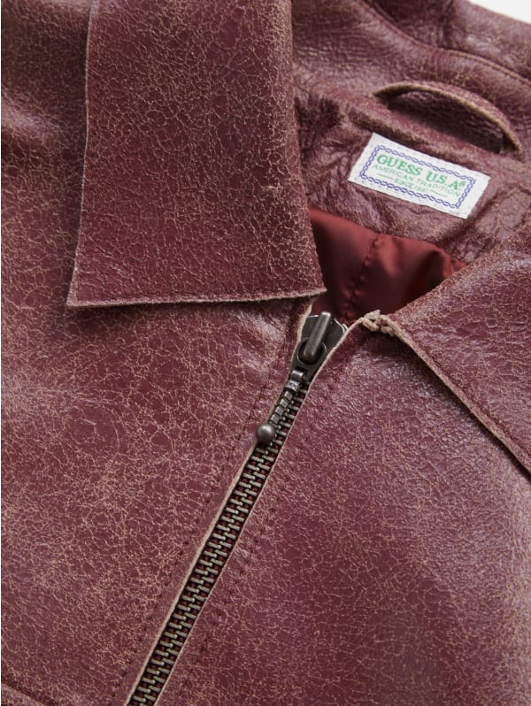 crackle leather zip jacket | GUESS crackle leather zip jacket | GUESS