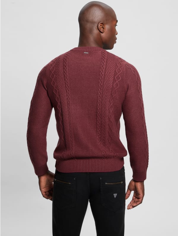 Eco Noah Crewneck Celtic Cable-Knit Sweater | GUESS Eco Noah Crewneck Celtic Cable-Knit Sweater | GUESS