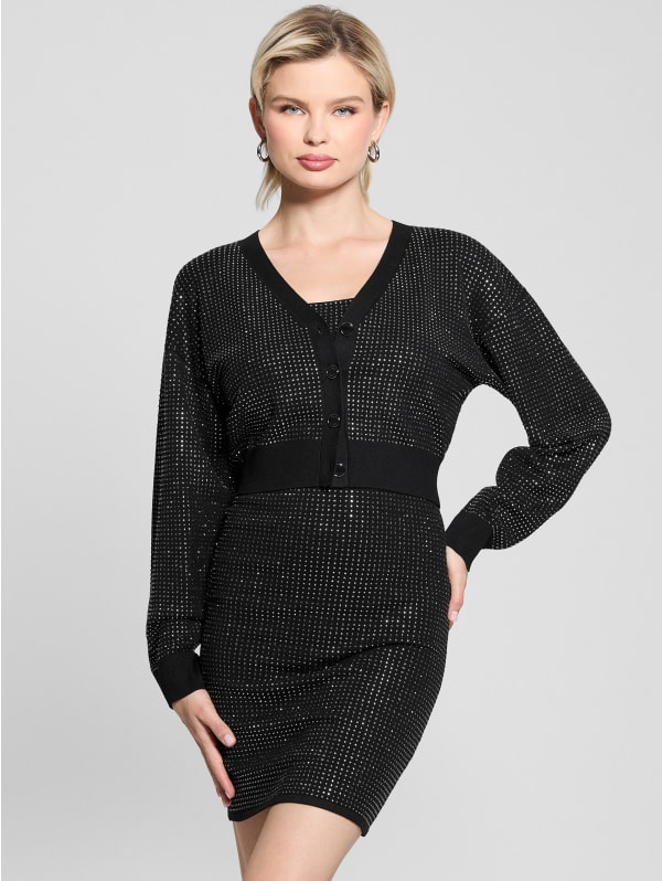 Khloe Rhinestone Sweater Dress | GUESS Khloe Rhinestone Sweater Dress | GUESS