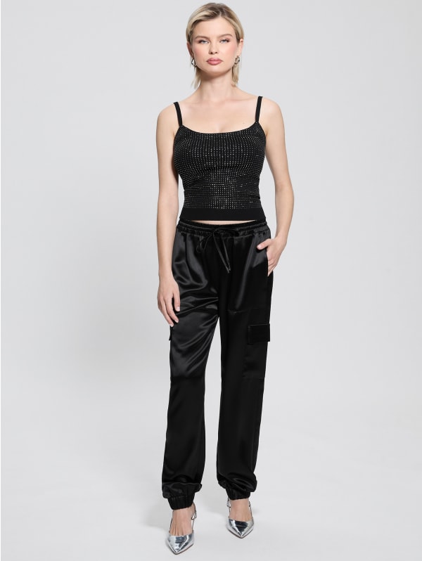 Khloe Rhinestone Sweater Tank | GUESS Khloe Rhinestone Sweater Tank | GUESS
