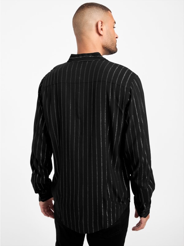 Dominique Lurex Long-Sleeve Shirt | GUESS Factory Dominique Lurex Long-Sleeve Shirt | GUESS Factory