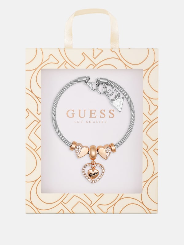Guess heart charm bracelet store