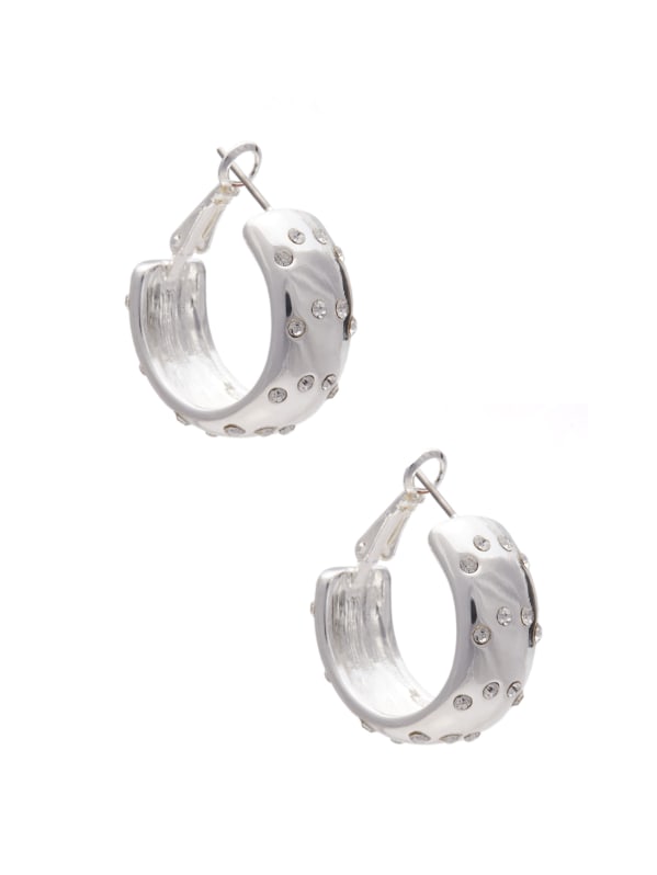 Guess silver hoop earrings store