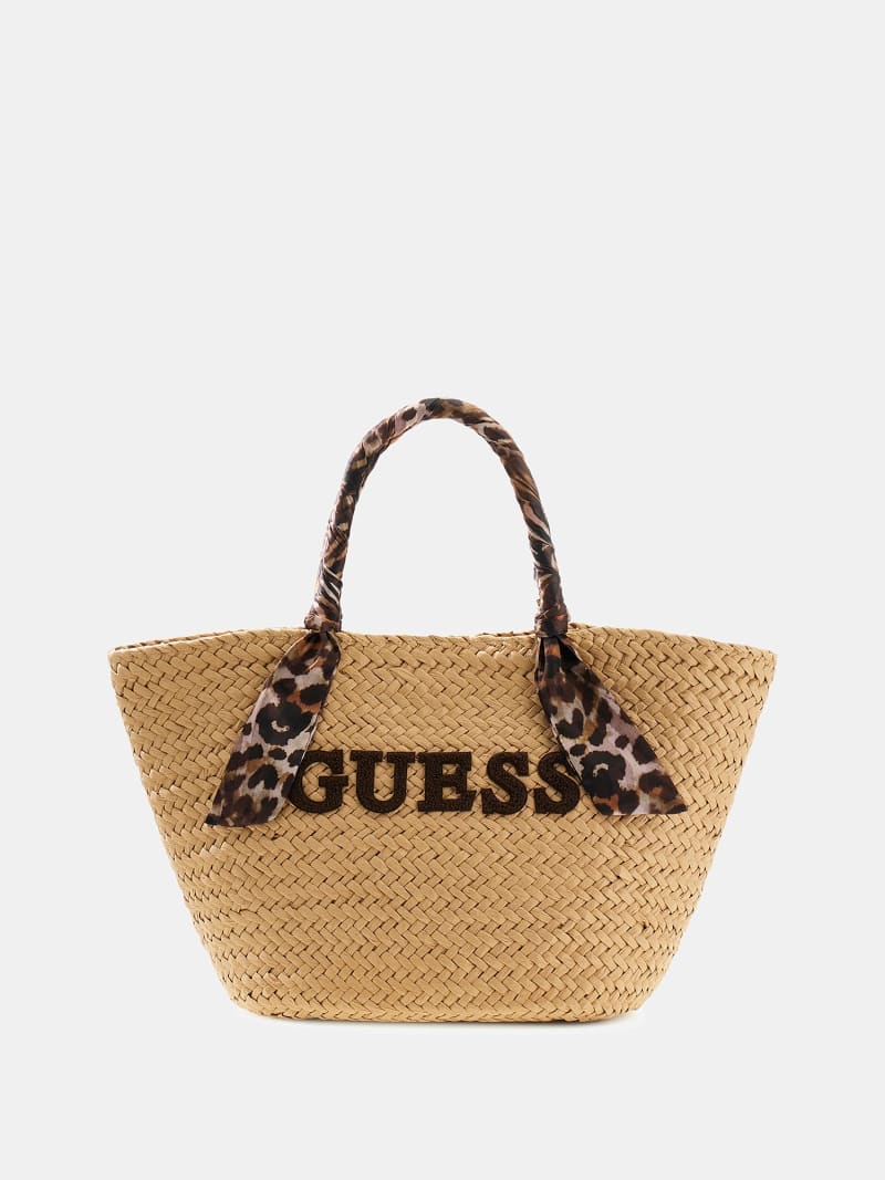 GUESS® Straw beach bag Women