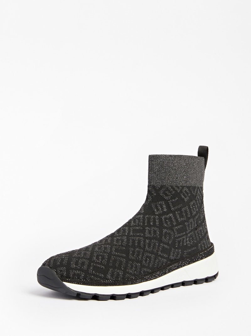 Knit Zyla logo high-top sneakers | GUESS® Official Website