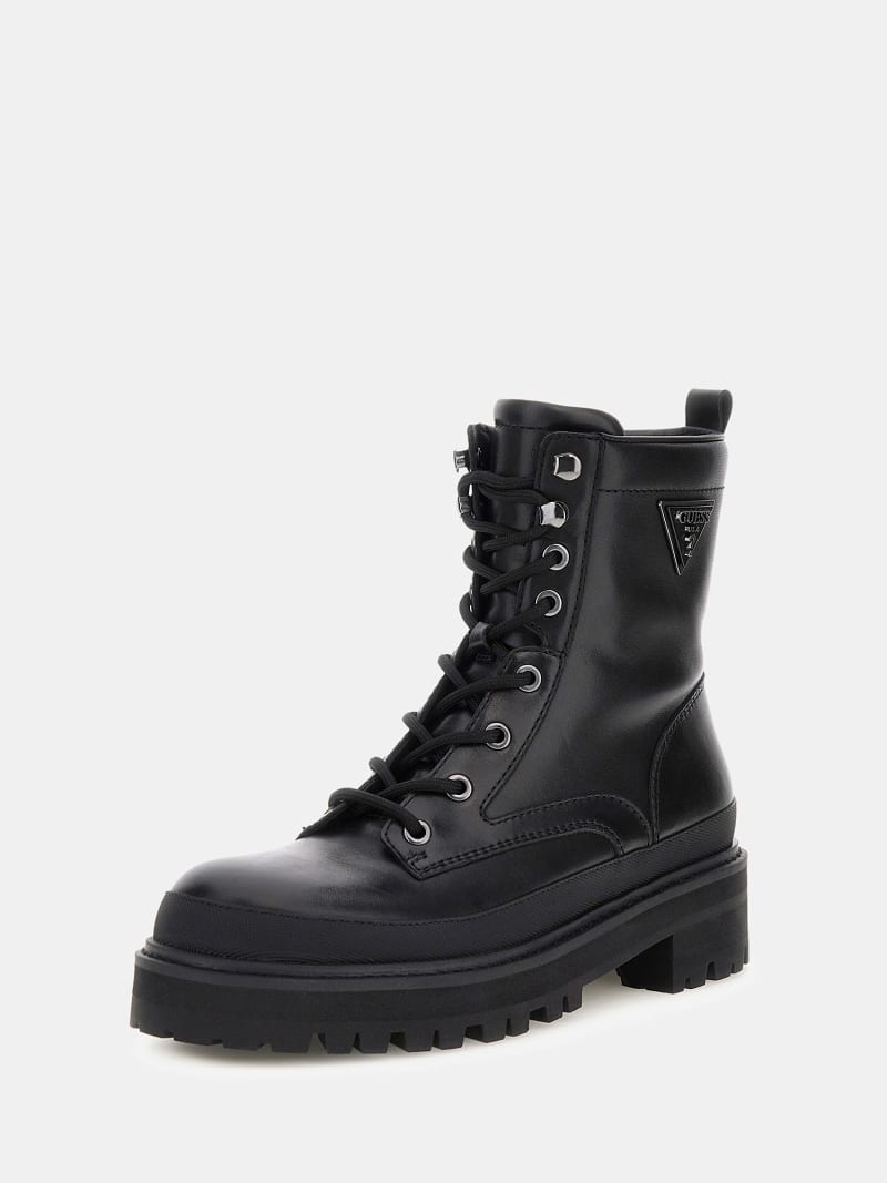 GUESS® Bada Genuine Leather Combat Boot Women