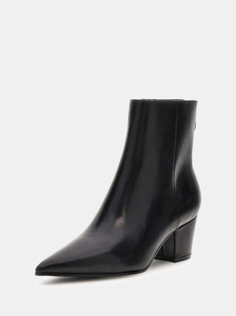 Botín Halisa de piel auténtica Mujer | GUESS® Colecciones pasadas