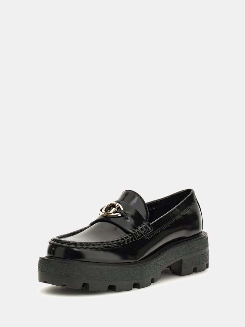 Yanika Logo-Script Moccasin Women | GUESS® Past Collections