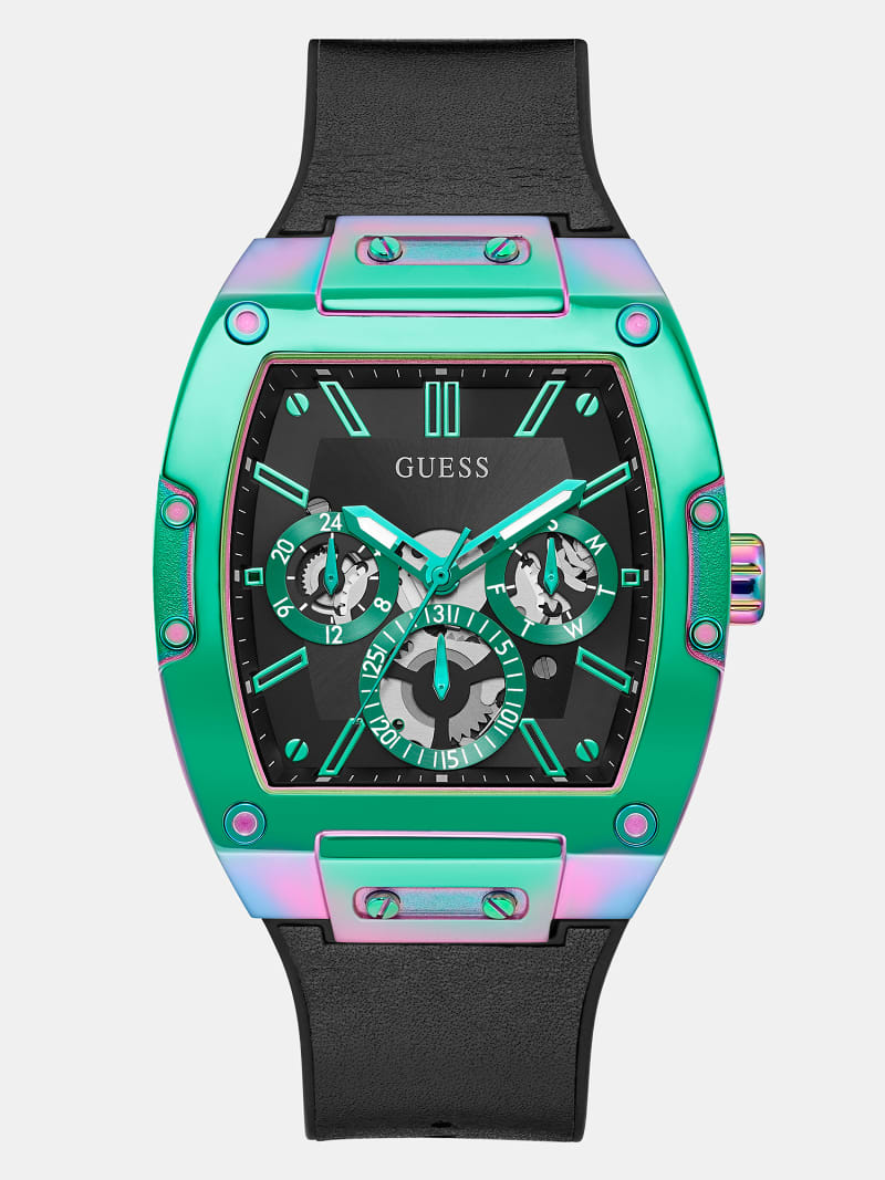 GUESS® Multifunktionsuhr aus Echtleder Herren
