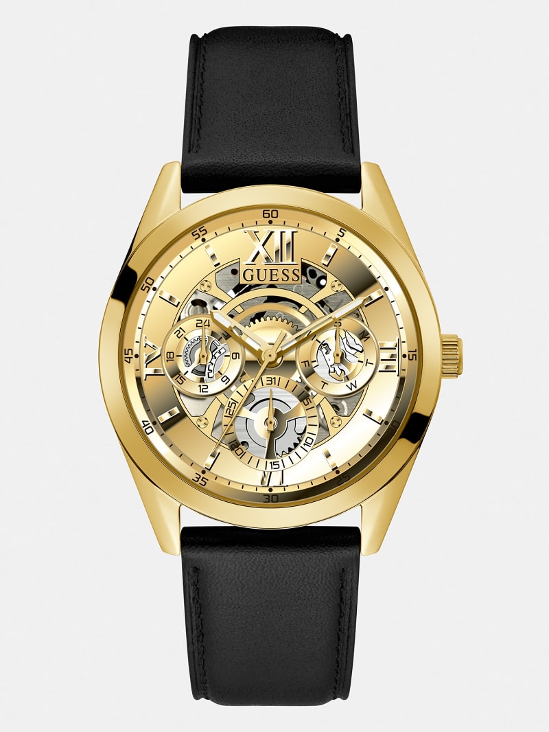 GUESS® Leather multifunction watch Men