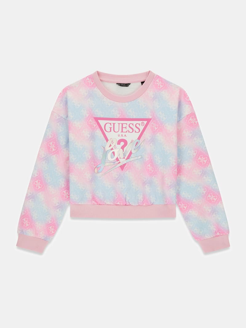 GUESS® Kids All over print cropped sweatshirt Girls