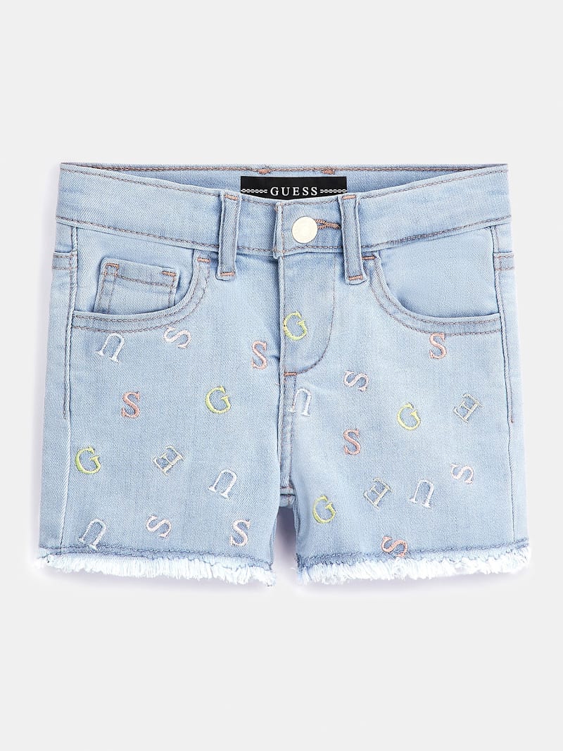 All over embroidered letters shorts | GUESS® Official Website