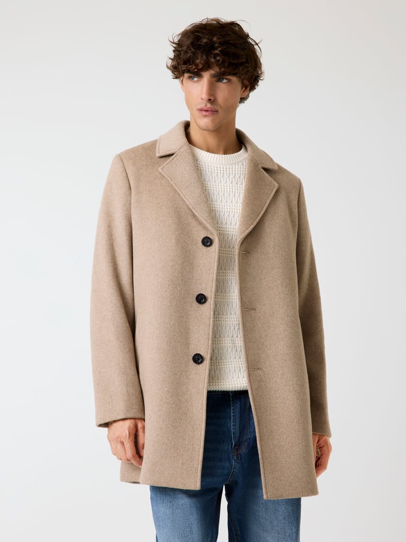 GUESS® Melton wool-blend fitted coat Men