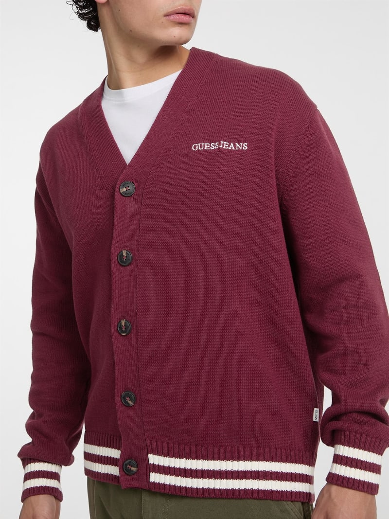 GUESS® Embroidered Logo Varsity Cardigan