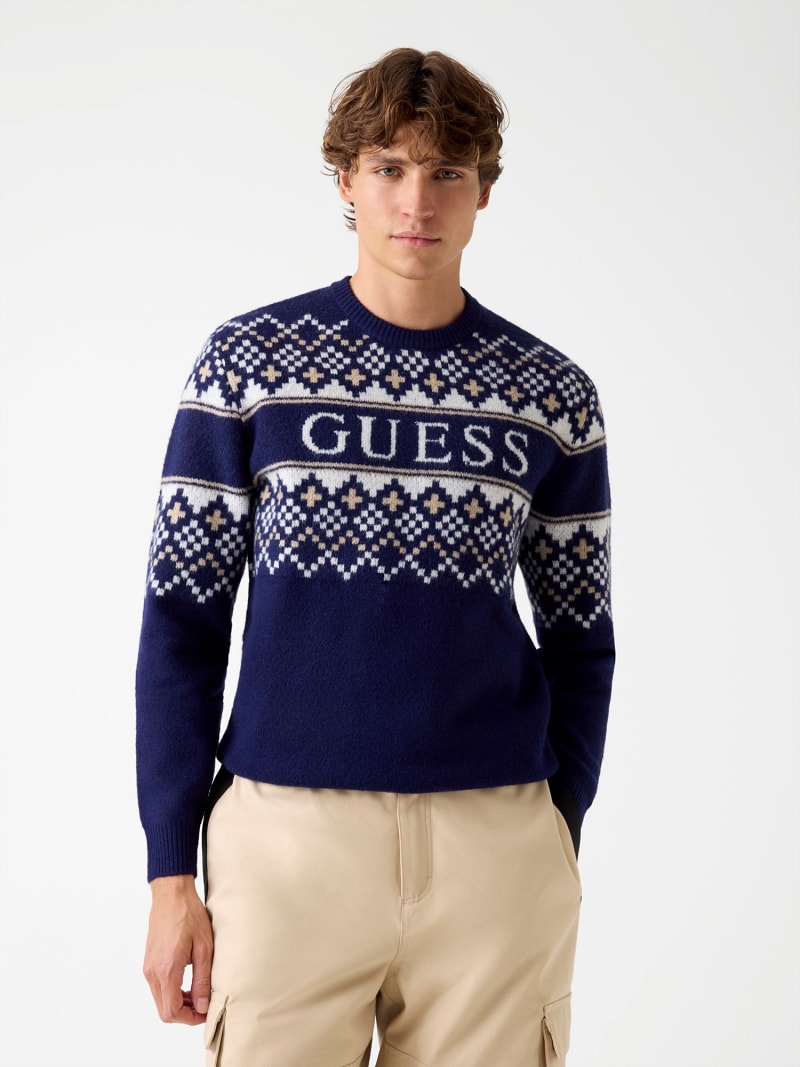 GUESS® Nordic wool-blend logo sweater Men