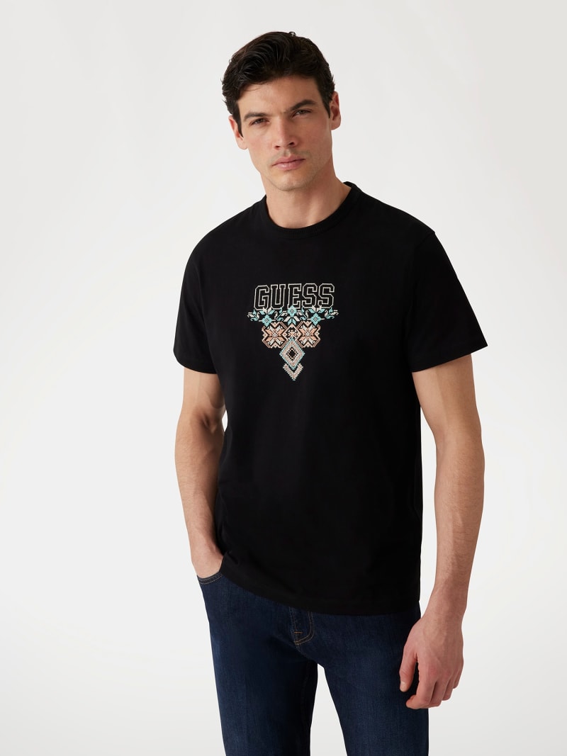 GUESS® T-shirt z logo fason regular Mężczyzna