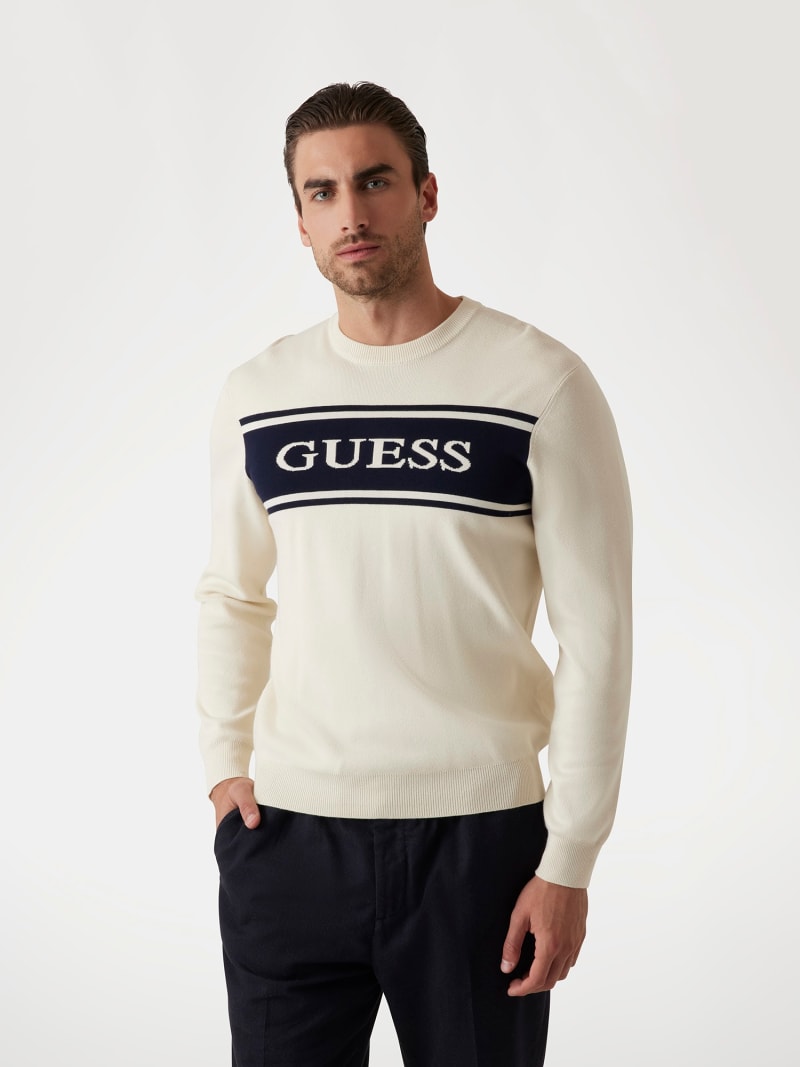GUESS® Zweifarbiger Logo-Pullover