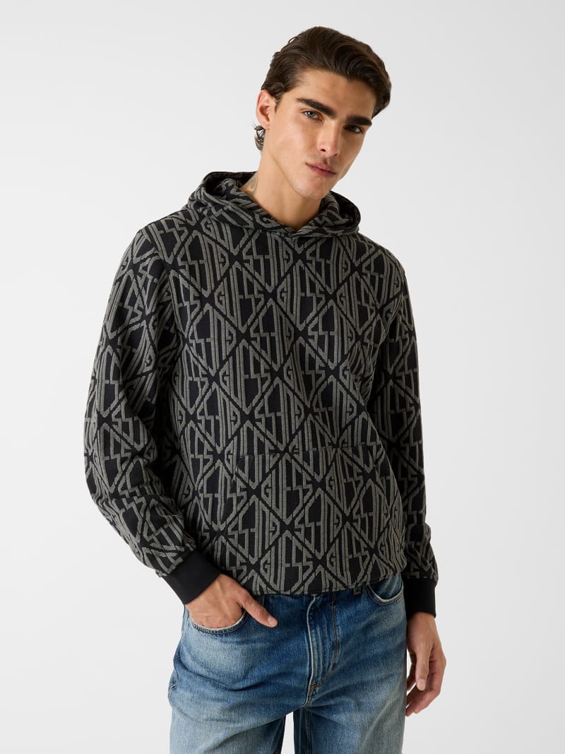 GUESS® Jacquard logo hoodie Men