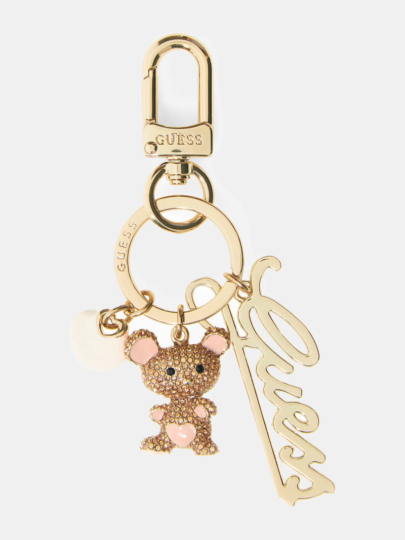 GUESS® Logo-Script Teddy Keychain Women