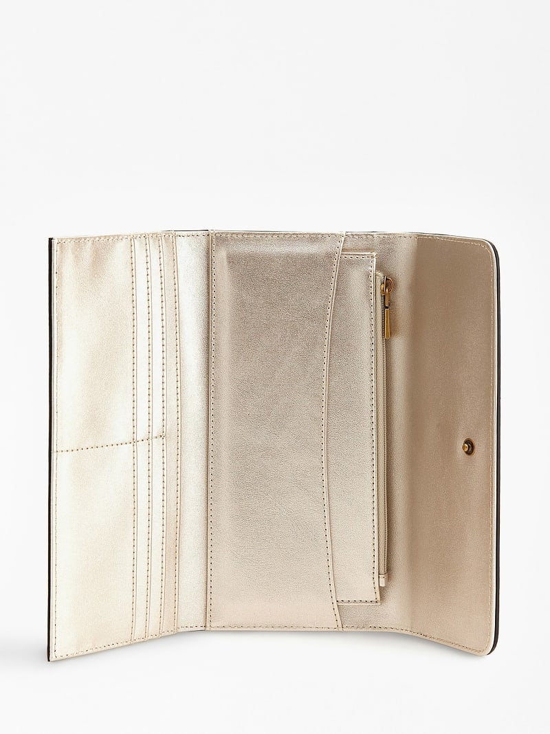 Guess Helaina Maxi Wallet Brown Cilento Designer Wear, 56% OFF