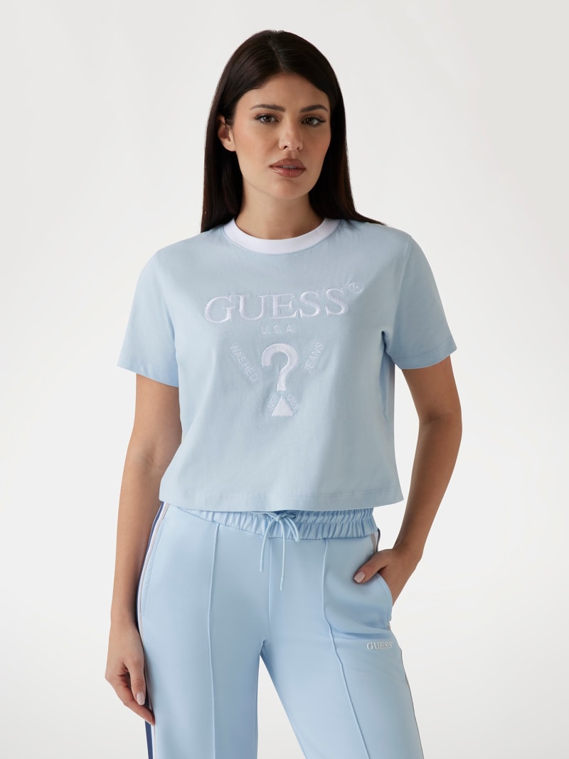 GUESS® T-shirt z logo fason boxy Kobieta