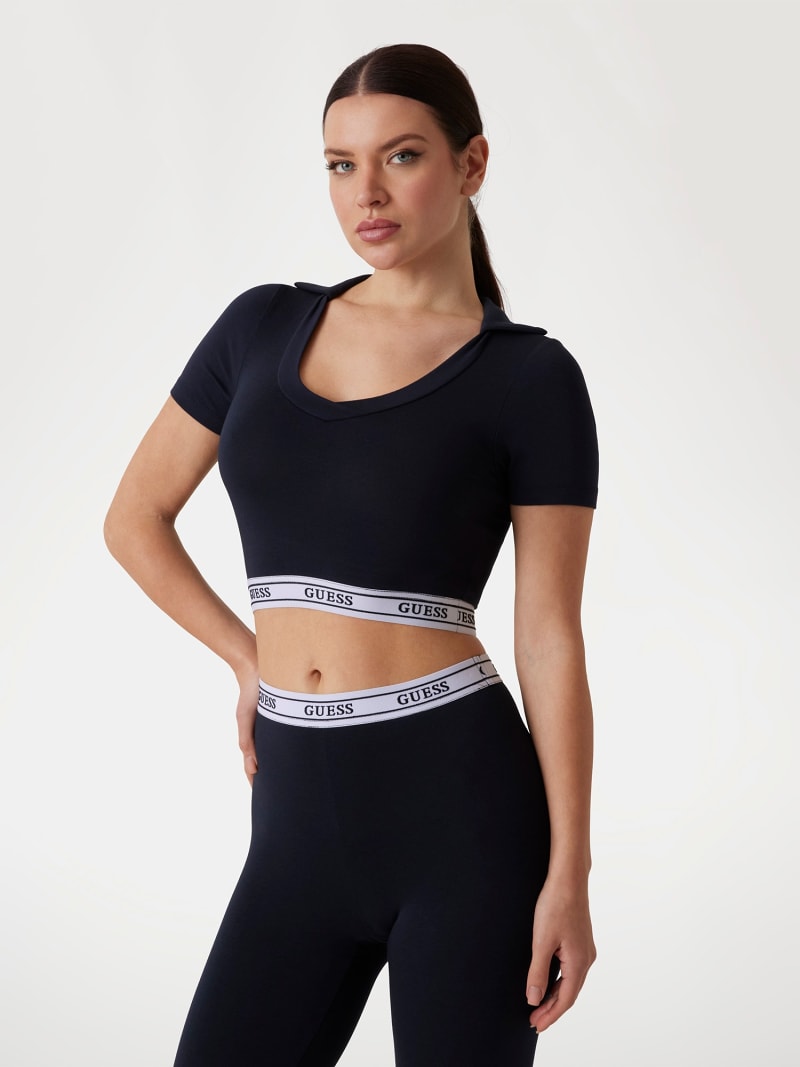 GUESS® Logo band crop top Women