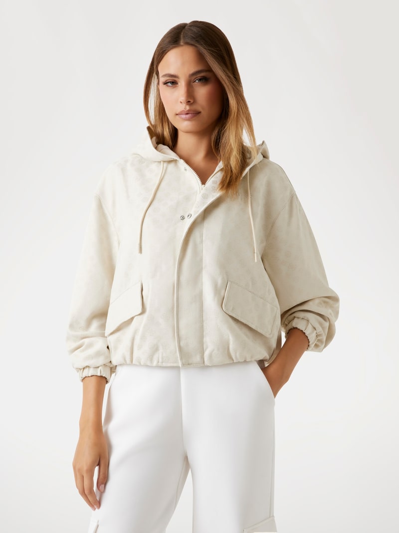GUESS® All-over logo hooded jacket Women