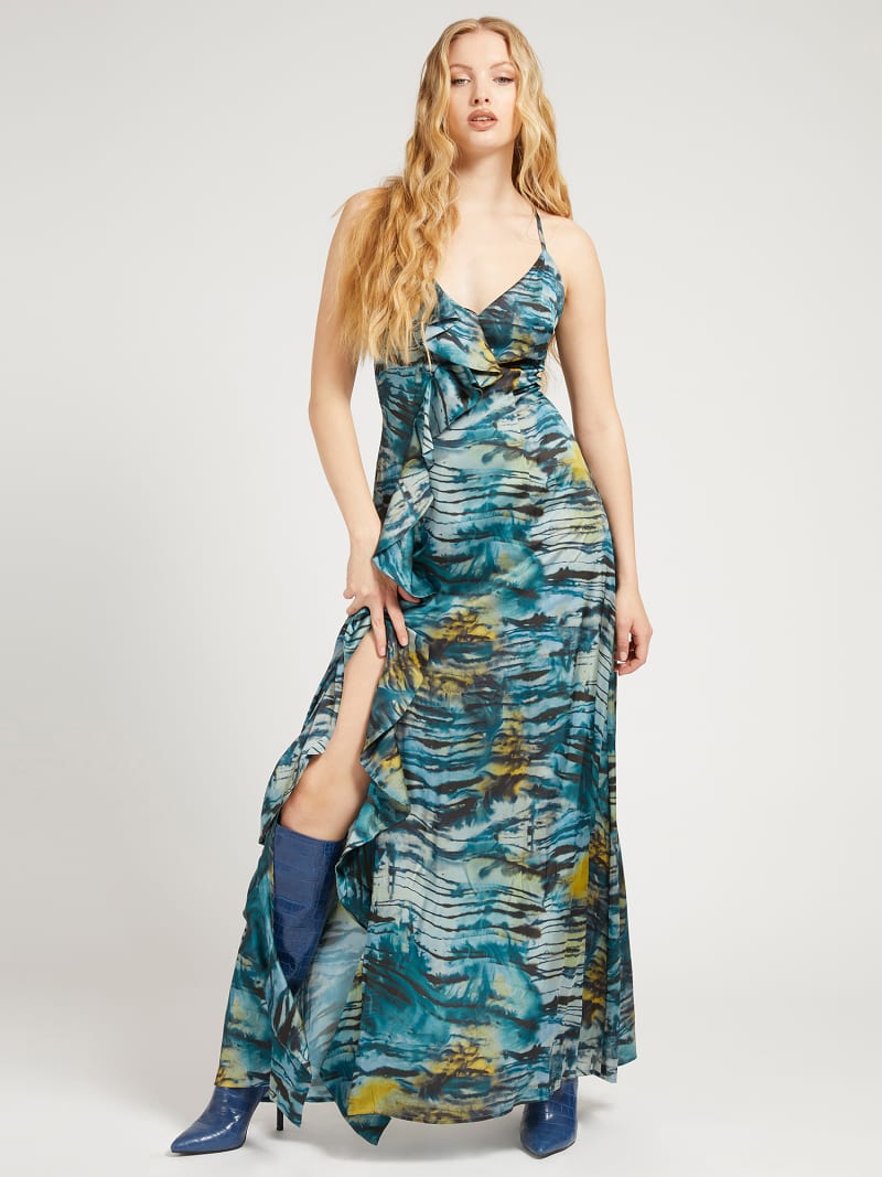 ROBE LONGUE IMPRIME ALL-OVER Femme | GUESS® Outlet