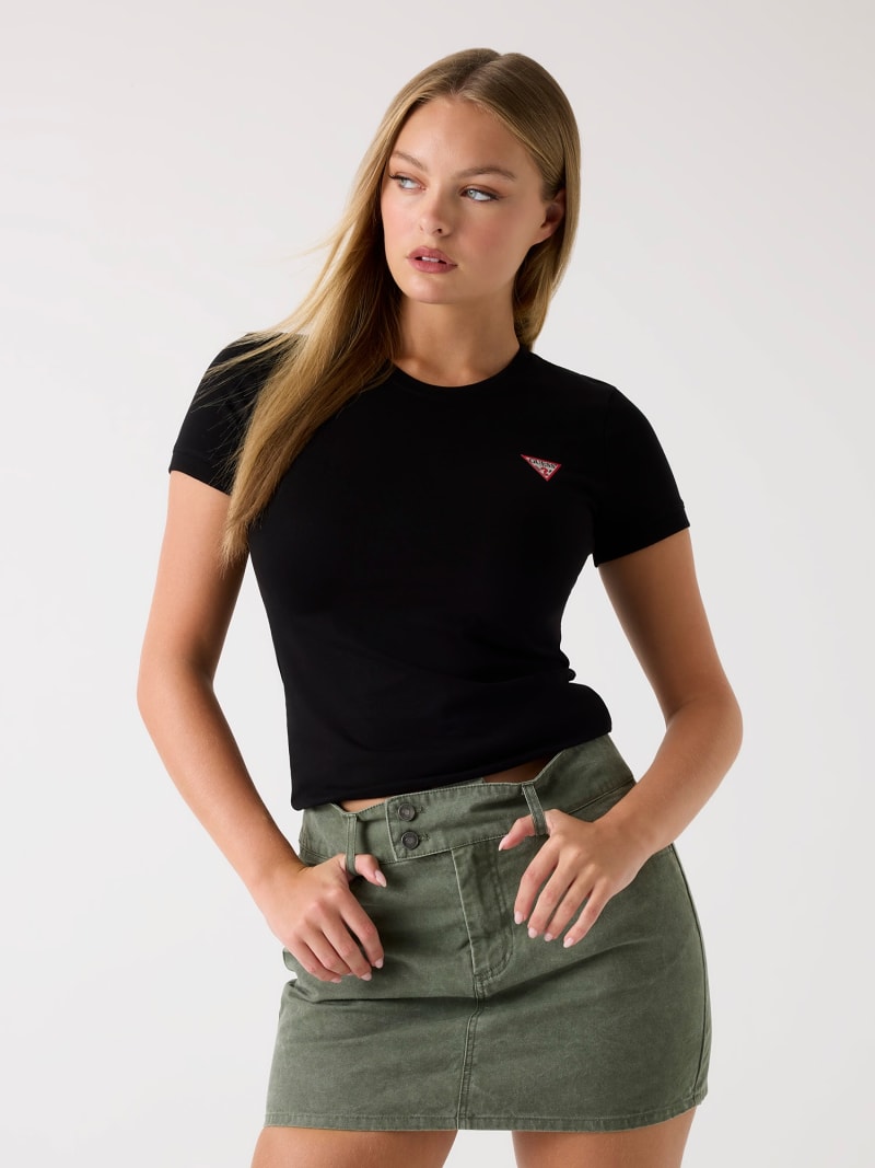 GUESS® Triangle logo stretch t-shirt Women