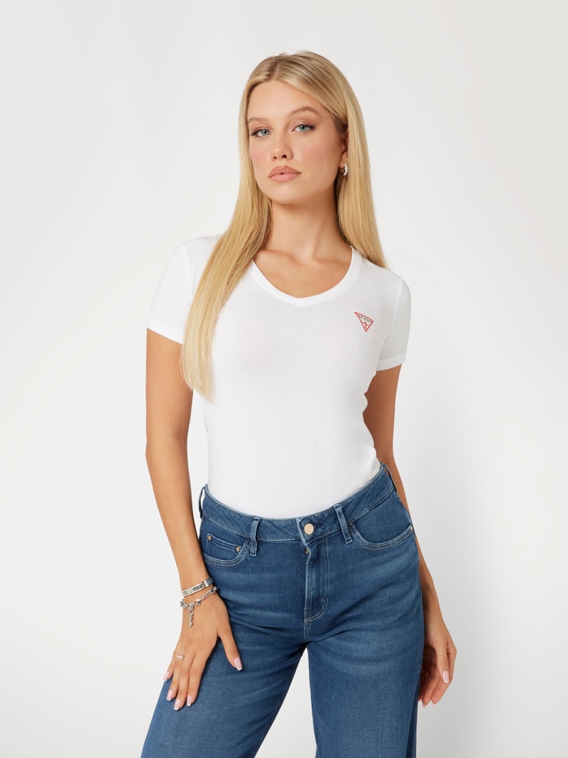 T-shirt stretch con logo a triangolo Donna | GUESS® Collezioni Passate