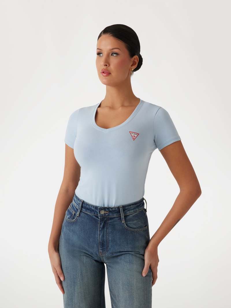 GUESS® T-shirt stretch com logótipo triângulo pequeno