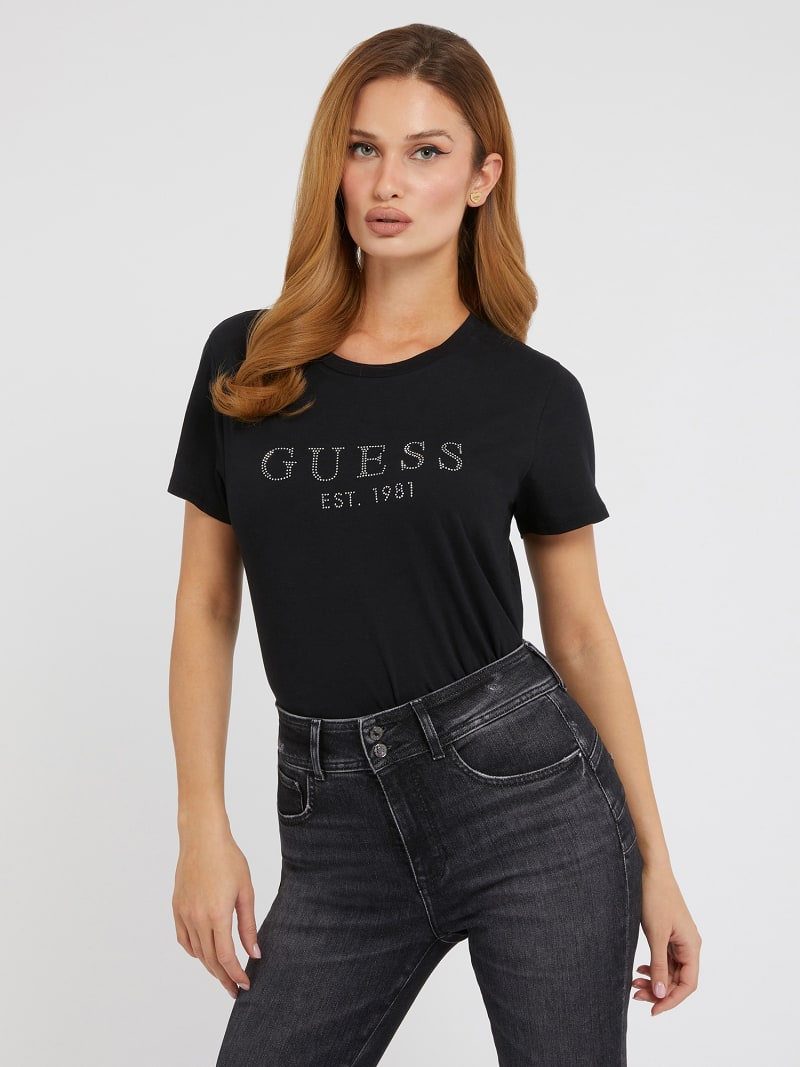 GUESS® Rhinestones front logo t-shirt