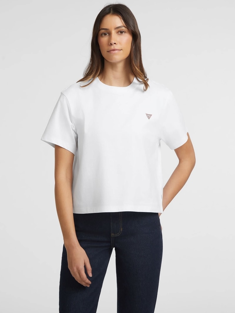 Boxy Mini Triangle t-shirt Women | GUESS Jeans®
