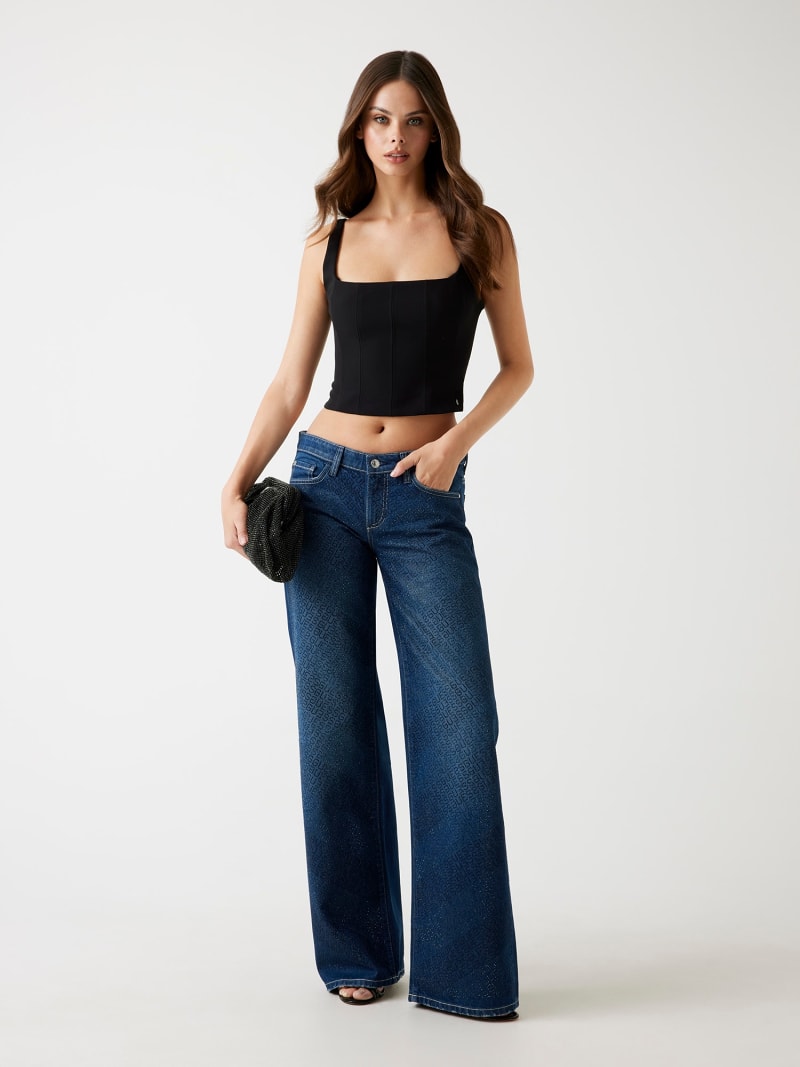 Jeans regular con logo all over Donna | GUESS® Collezioni Passate