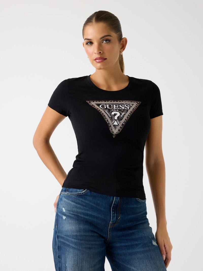 GUESS® Slim-fit triangle logo T-shirt Women