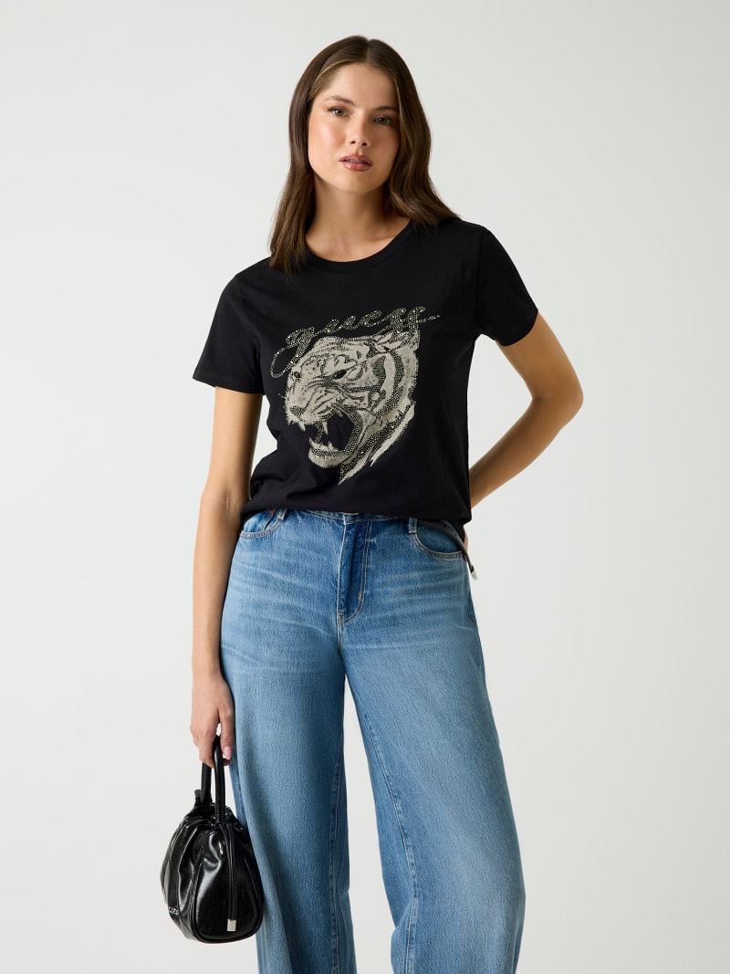 GUESS® Rhinestone logo T-shirt Women