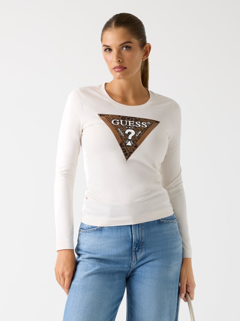 T-shirt vestibilità slim logo triangolo Donna | GUESS® Collezioni Passate