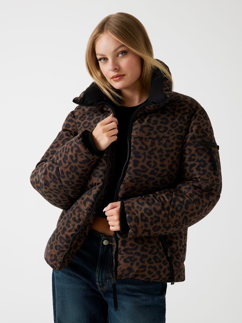 GUESS® Animal-print puffer jacket Women