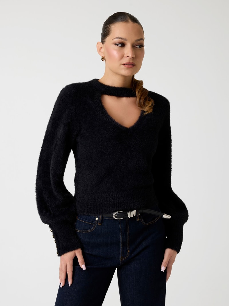 Pull crop maille duveteuse Femme | GUESS® Collections Passées