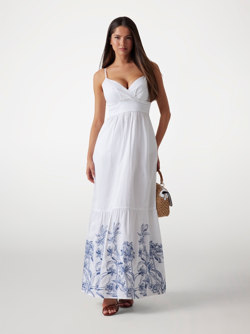 GUESS® Embroidered long dress Women