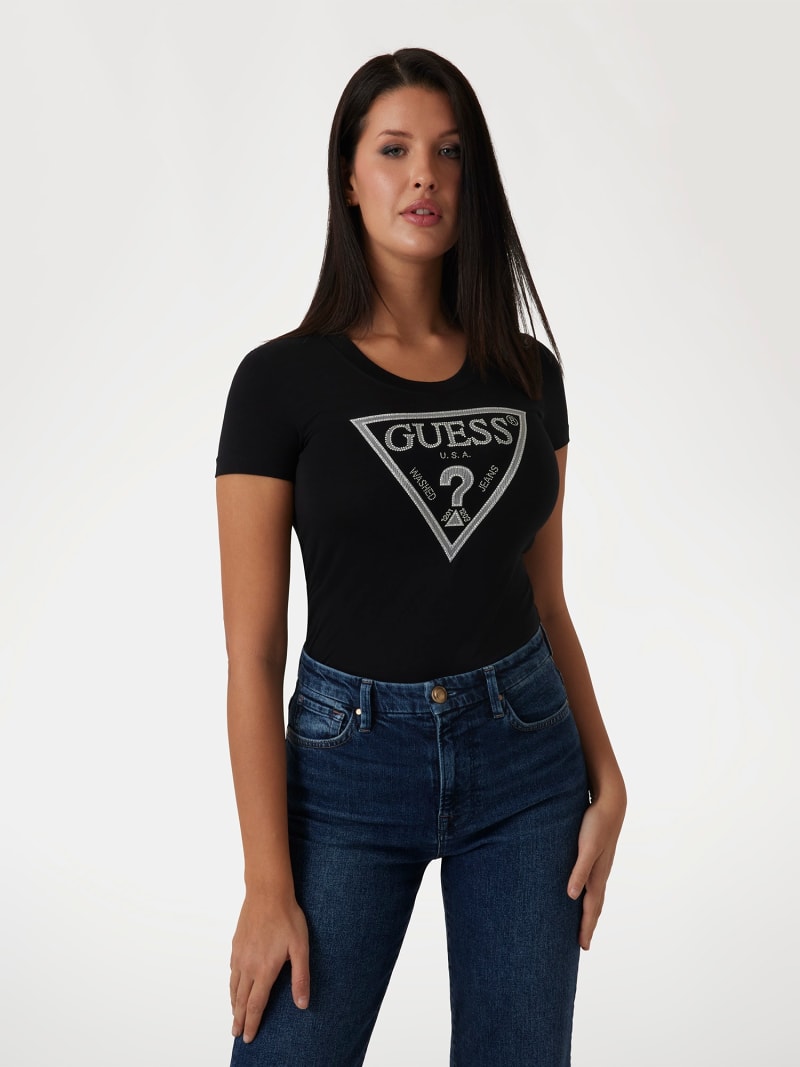 GUESS® T-shirt logo triângulo Mulher