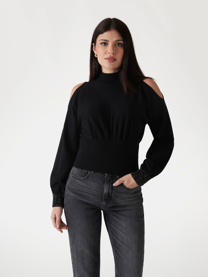 GUESS® Rhinestone-cuff sweater Women