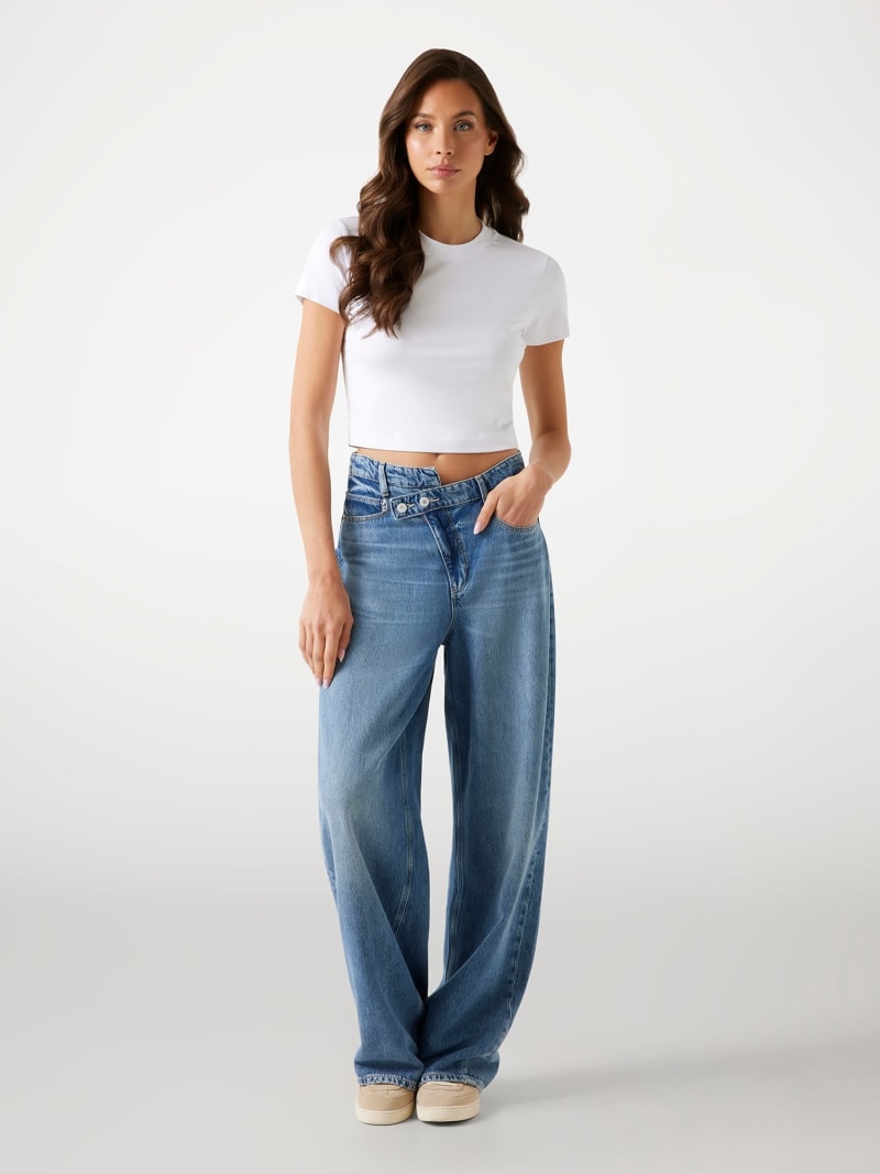 GUESS® Mid-rise wide-leg jeans Women