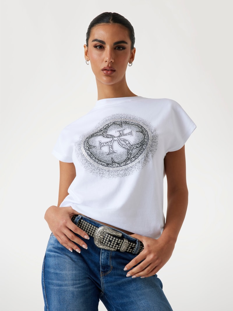 GUESS® T-shirt 4G-logo slim fit Dames