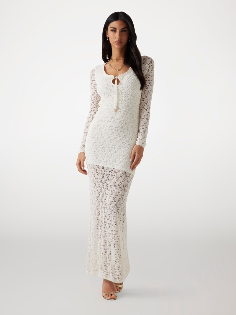 GUESS® Open-work bodycon maxi dress Women