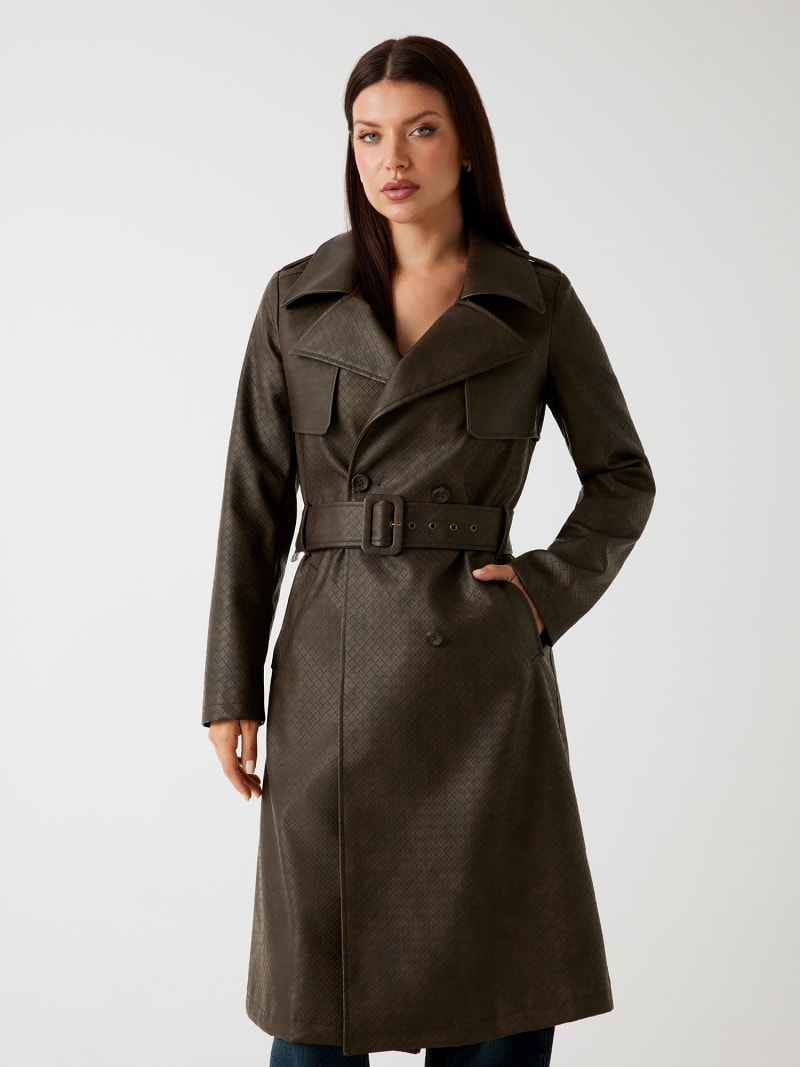 GUESS® Faux-leather trench coat Women