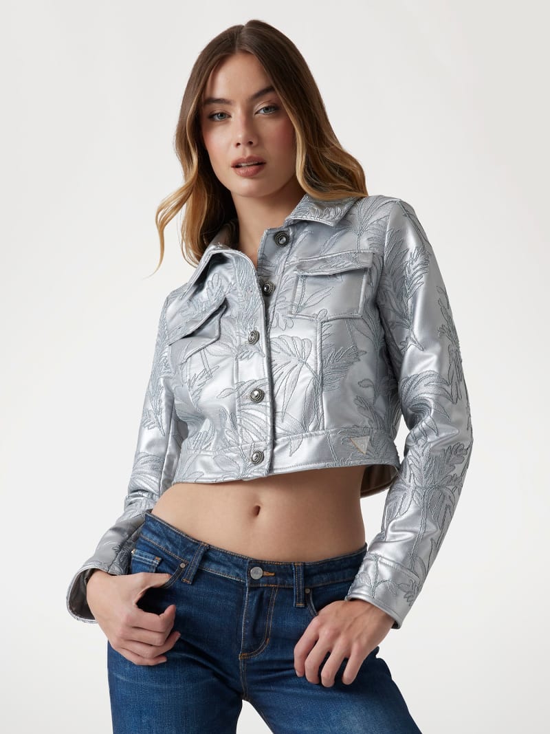 GUESS® Embroidered trucker jacket Women